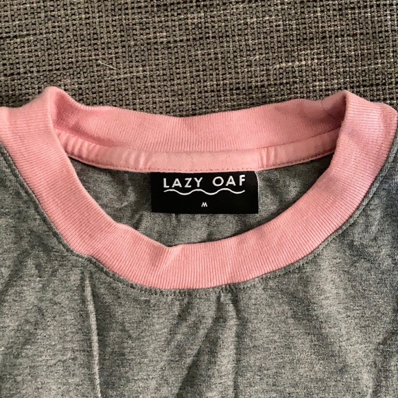Lazy Oaf | Dresses | Lazy Oaf Sally Pink Gray Dress Pink Dog M | Poshmark